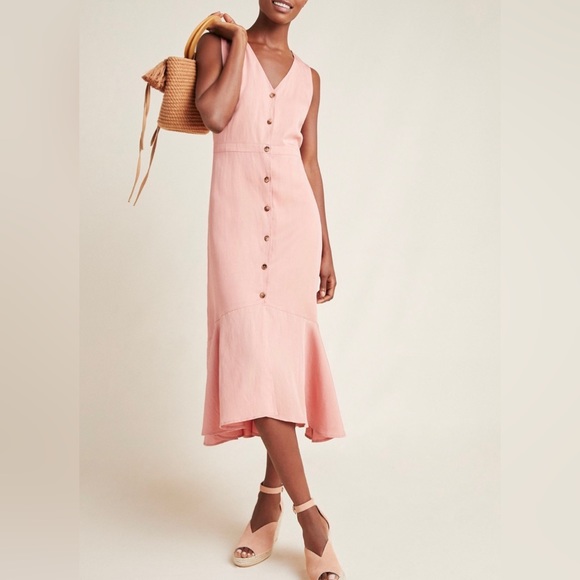 First Monday | Dresses | Rosalyn Pink Buttondown Midi Dress | Poshmark